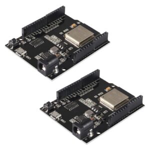 dweii 2 pack esp32 for wemos d1 mini for arduino uno r3 d1 r32 wifi wireless bluetooth development board ch340 4m flash with micro usb for arduino