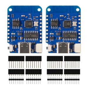 qccan 2pcs for wemos d1 mini v4.0.0 type-c usb wifi internet of things board based esp8266 4mb compatible for arduino micropython nodemcu