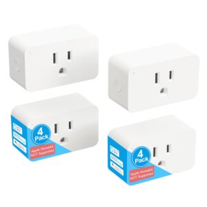 new one smart plug 4 pack, 2.4g wifi outlet, indoor smart plug work with alexa, google assistant, smart life, fcc etl listed, 15a and max 1875w