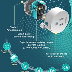 Remote Control Outlet, ELECTOP 15A/1500W Wireless Outlet Power Switch, No Wire Long Range Electrical Switch Plug On/Off for Lights, Fans, Christmas Lights, Household Appliance, 4000V Anti Surge