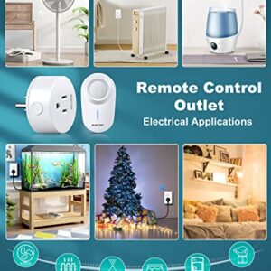 Remote Control Outlet, ELECTOP 15A/1500W Wireless Outlet Power Switch, No Wire Long Range Electrical Switch Plug On/Off for Lights, Fans, Christmas Lights, Household Appliance, 4000V Anti Surge