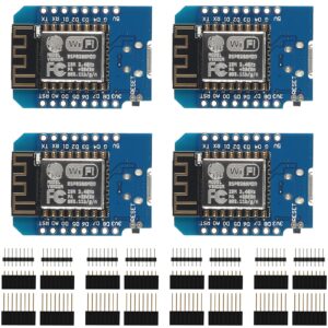 aitiao 4pcs esp8266 esp-12 esp-12f nodemcu mini d1 module for wemos lua 4m bytes wlan wifi internet development board base on esp8266 esp-12f compatible with wemos d1 mini