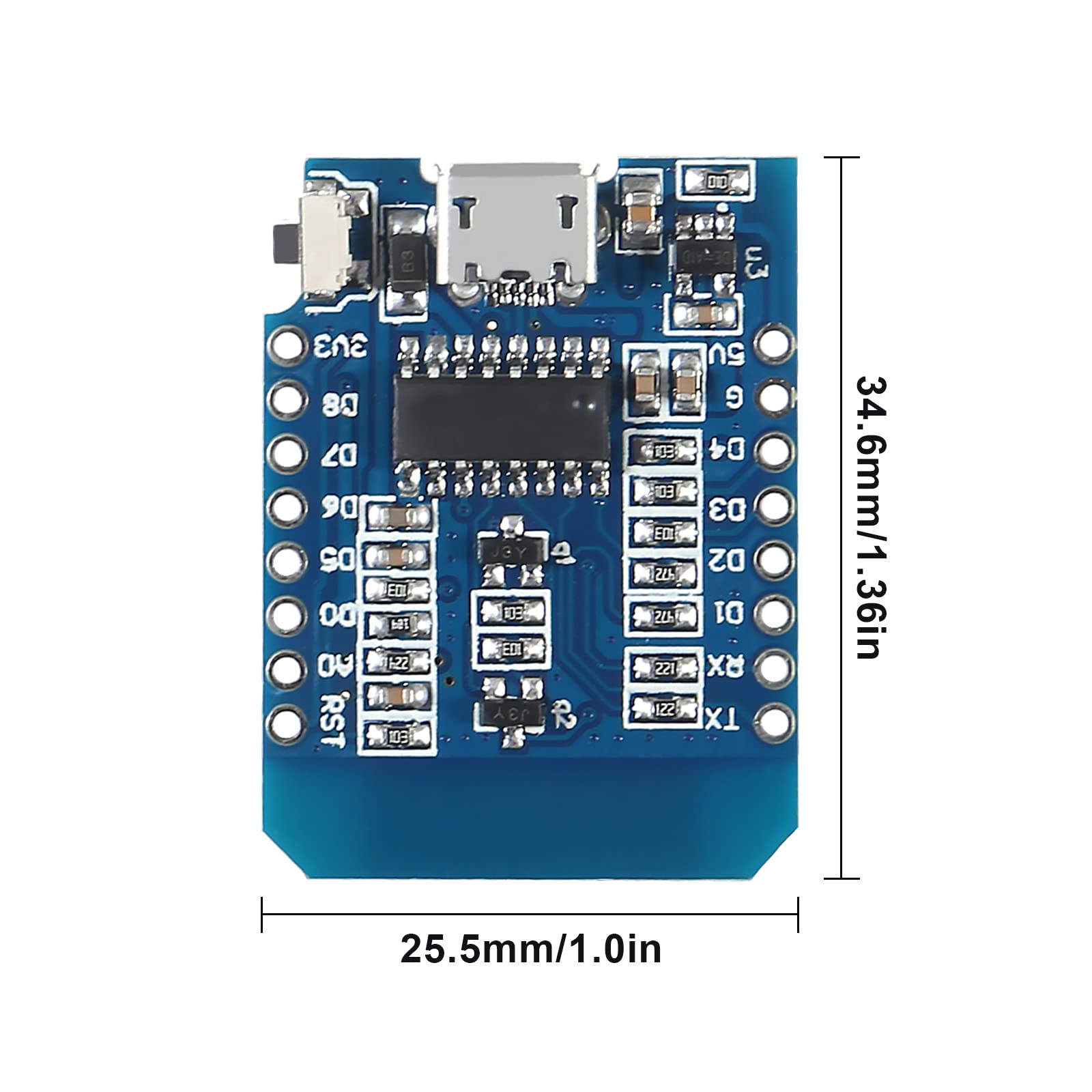 AITIAO 4Pcs ESP8266 ESP-12 ESP-12F NodeMcu Mini D1 Module for WeMos Lua 4M Bytes WLAN WiFi Internet Development Board Base on ESP8266 ESP-12F Compatible with WeMos D1 Mini