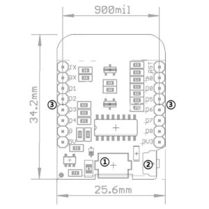 JacobsParts 5-Pack D1 Mini NodeMCU LUA MicroPython WiFi ESP8266 ESP-12 WeMos Microcontroller