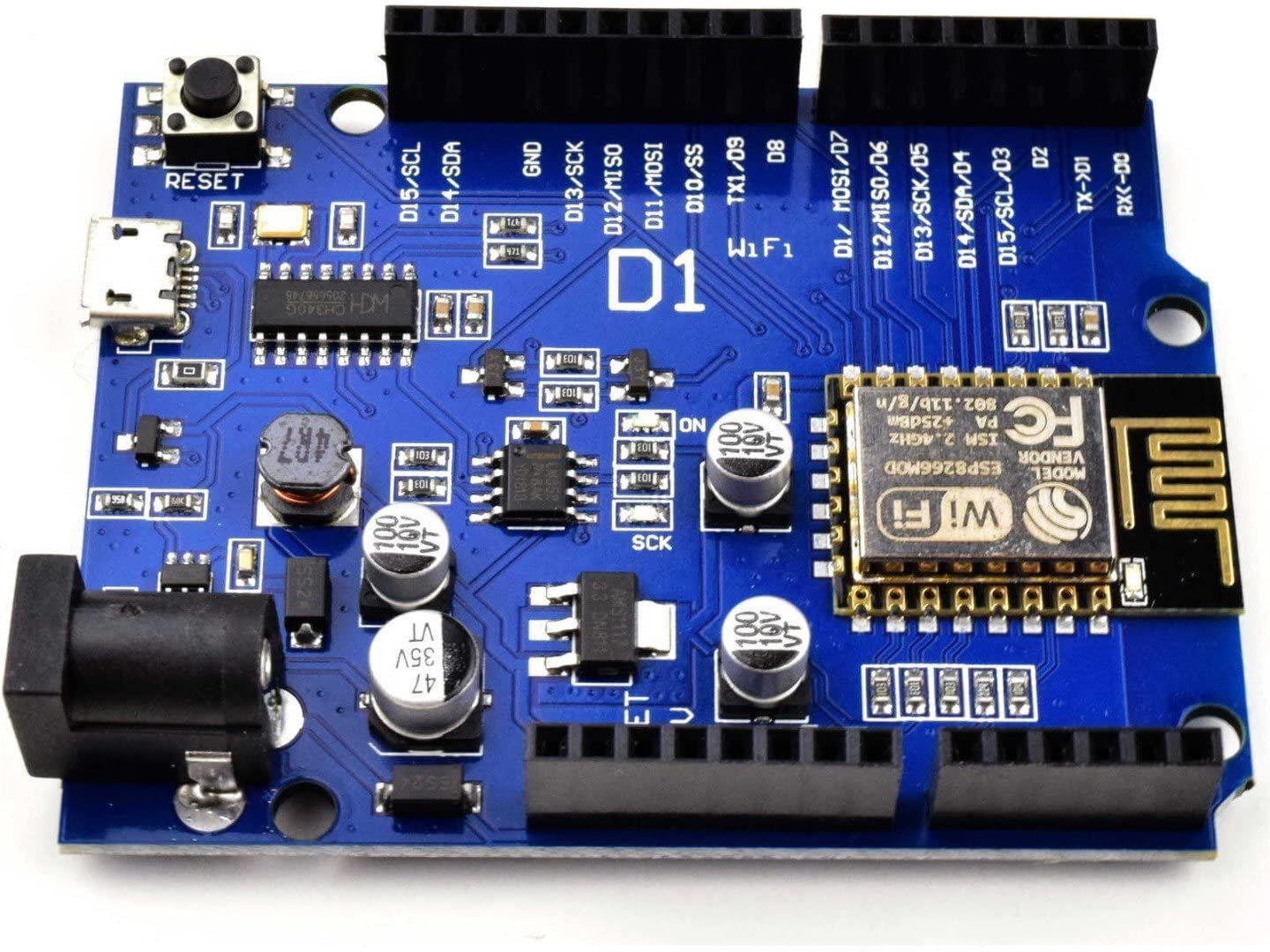 CANADUINO® Wemos D1 ESP8266 Wi-Fi Board 80-160MHz - IoT - Compatible with Arduino and NodeMCU