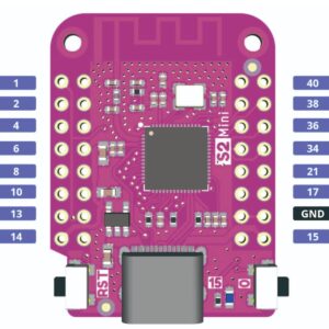 CANADUINO® WEMOS S2 Mini V1.0.0 ESP32-S2-2MB PSRAM - 4MB Flash