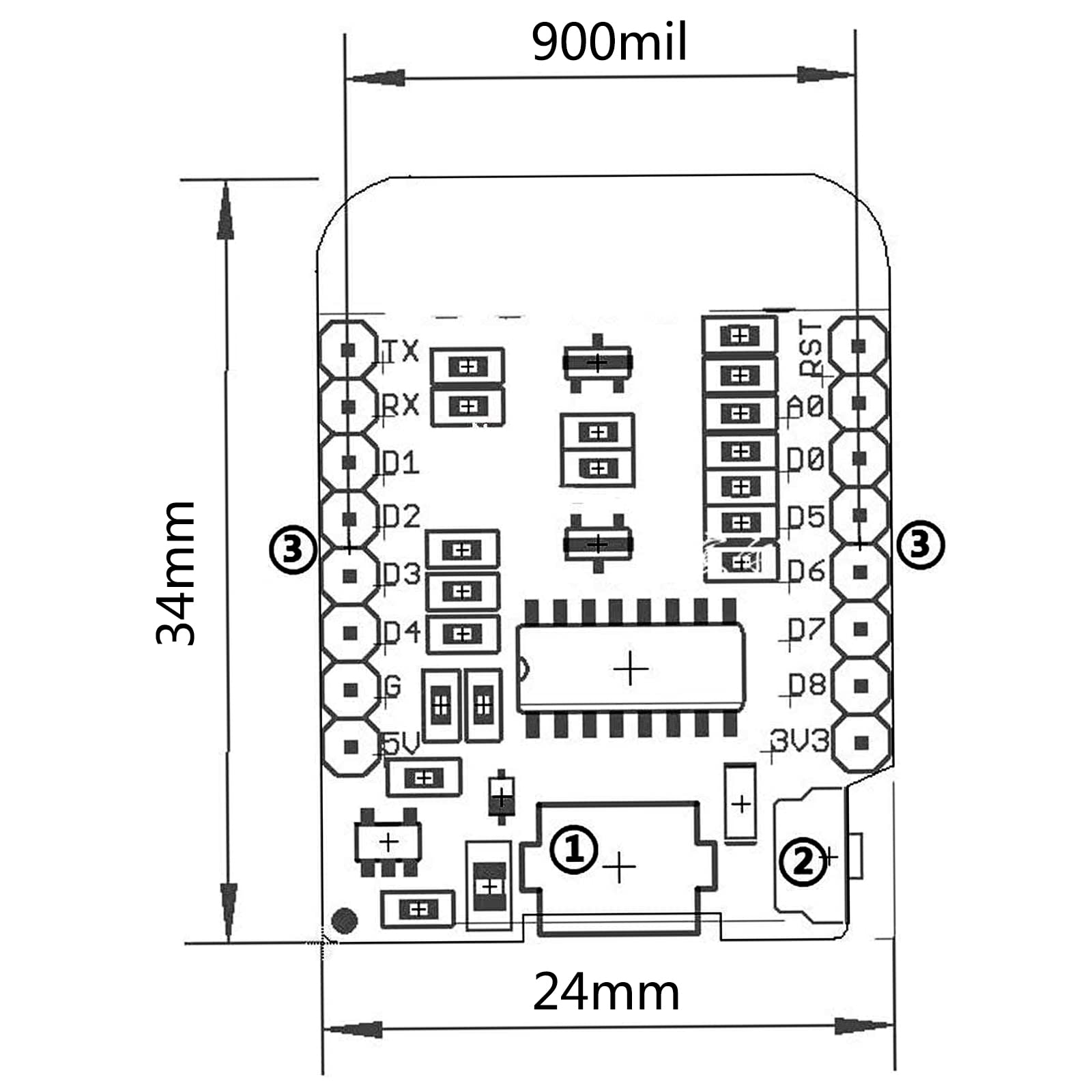 Diitao 4PCS ESP8266 ESP-12F NodeMcu D1 Mini Module for WeMos Lua 4M Bytes WLAN WiFi Internet Development Board Base on ESP8266 ESP-12F for Arduino