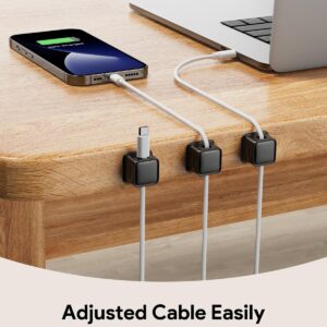 8 Pack Magnetic Cord Organizer, Cable Smooth Adjustable Easy Secure Cable Management, Wire Holder Keeper Organizer, Hide Or Organize Phone USB Charger Cable for Home,Office,Car,Desk,Nightstand