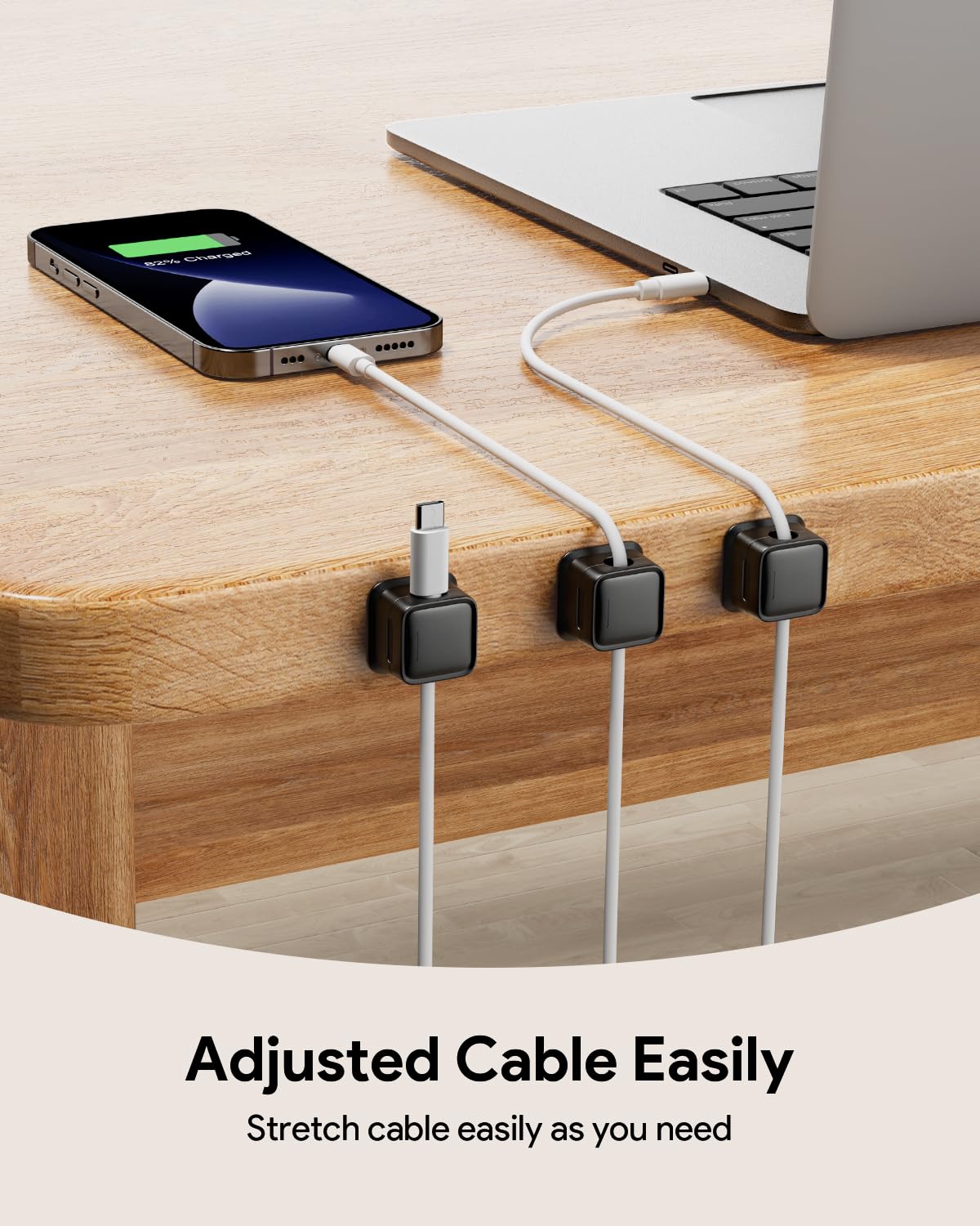 8 Pack Magnetic Cord Organizer, Cable Smooth Adjustable Easy Secure Cable Management, Wire Holder Keeper Organizer, Hide Or Organize Phone USB Charger Cable for Home,Office,Car,Desk,Nightstand