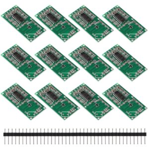 dweii 12pcs rcwl-0516 motion detection sensor, microwave radar sensor, switch module, for arduino esp8266 nodemcu wemos, for raspberry pi, for human rat cat detector, detection distance 5-7m