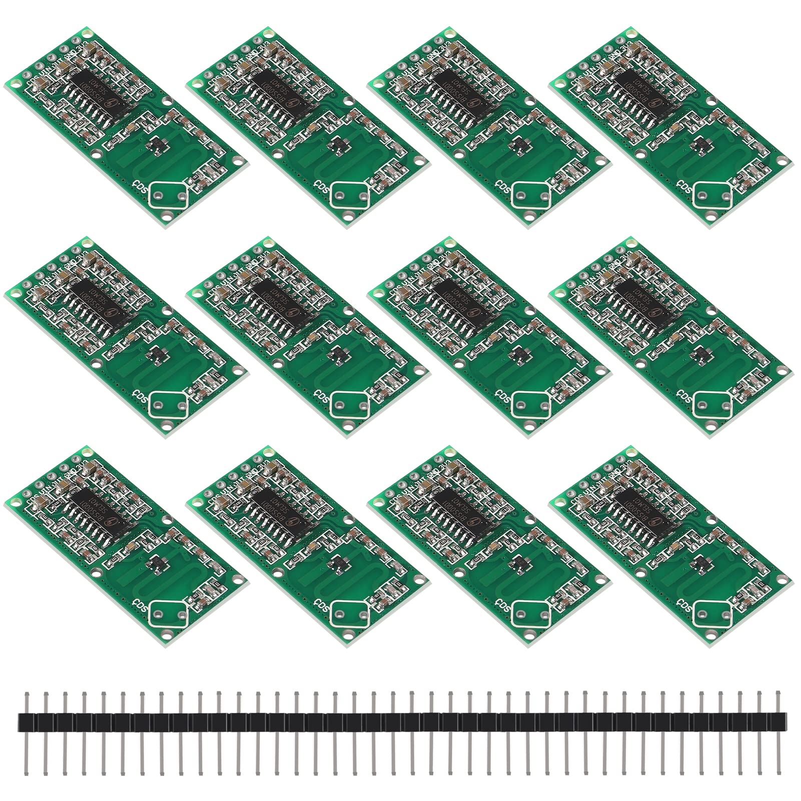 DWEII 12PCS RCWL-0516 Motion Detection Sensor, Microwave Radar Sensor, Switch Module, for Arduino ESP8266 Nodemcu Wemos, for Raspberry PI, for Human Rat Cat Detector, Detection Distance 5-7m