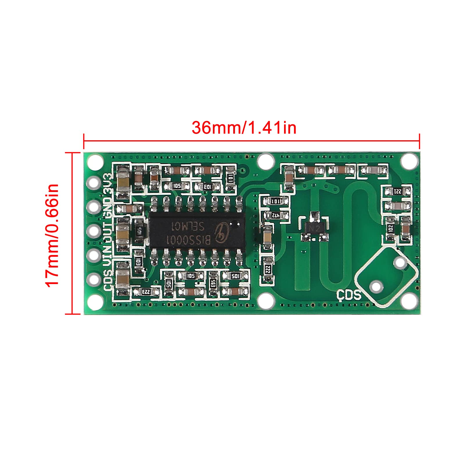 DWEII 12PCS RCWL-0516 Motion Detection Sensor, Microwave Radar Sensor, Switch Module, for Arduino ESP8266 Nodemcu Wemos, for Raspberry PI, for Human Rat Cat Detector, Detection Distance 5-7m