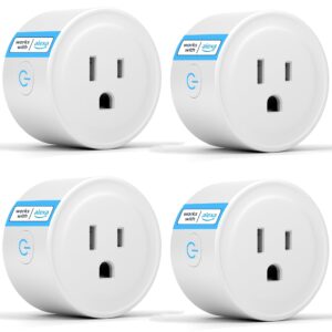 exioty smart plug, works with alexa only, simple setup with one voice command, voice control, remote control, timer & schedule & group controller, bluetooth mesh outlet, alexa echo required （4 pack）