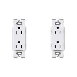 lutron claro 15 amp duplex outlet, car-15-wh, white (pack of 2)