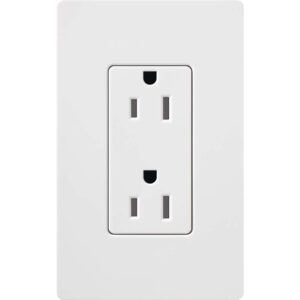 Lutron Claro 15 Amp Duplex Outlet, CAR-15-WH, White (Pack of 2)