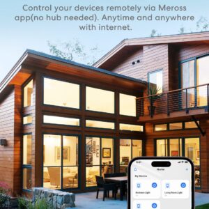 meross Smart Dimmer Switch Single Pole Supports Apple HomeKit, Alexa Google Assistant & SmartThings, 2.4GHz WiFi Light Switch for Dimmable LED, Neutral Wire Required, Remote Control Schedule, 1 Pack