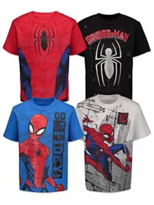 marvel spider-man little boys 4 pack t-shirts spiderman 6