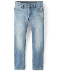 the children's place boys stretch straight leg jeans, denim, 6