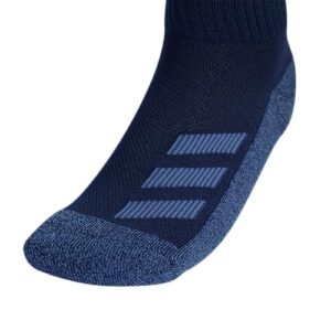 adidas Kids-Boy's/Girl's Cushioned Angle Stripe Crew Socks (6-Pair), White/Collegiate Navy/Wonder Steel Blue, Large