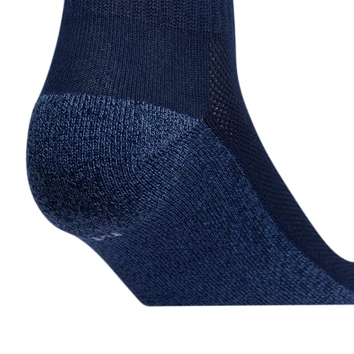 adidas Kids-Boy's/Girl's Cushioned Angle Stripe Crew Socks (6-Pair), White/Collegiate Navy/Wonder Steel Blue, Large