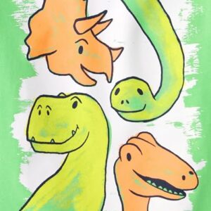 The Children's Place Baby Toddler Boys Short Sleeve Graphic T-shirt 3-pack, Dinos, 4T