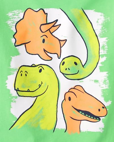 The Children's Place Baby Toddler Boys Short Sleeve Graphic T-shirt 3-pack, Dinos, 4T