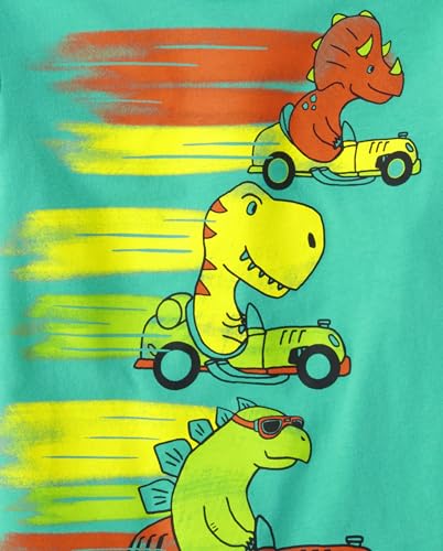 The Children's Place Baby Toddler Boys Short Sleeve Graphic T-shirt 3-pack, Dinos, 4T