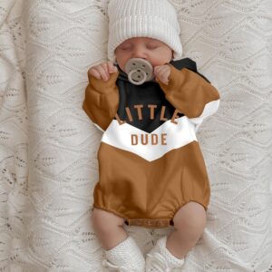 AGAPENG Baby Boy Clothes 3-6 Months Color Block Hoodie Sweatsuit Oversized Sweatshirt Onesie Romper Long Pants Fall Baby Boy Clothes Baby Boy Winter Clothes Thanksgiving Outfit Brown