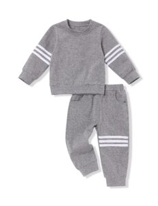 oklady toddler boy clothes stripe long sleeve t-shirt tops sweatsuit pants sets fall winter baby boy clothes 3t 4t