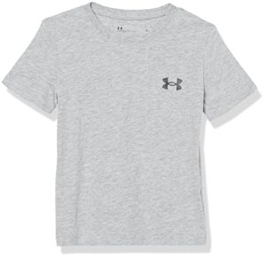 under armour boys' elite short sleeve t-shirt, stylish crew neckline & fuller cut for complete comfort, mod gray sp22, 7