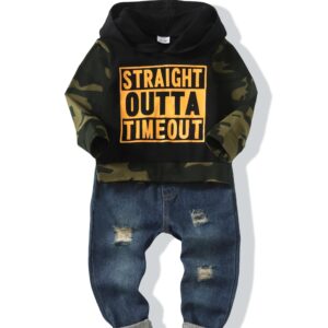 2 3 Year Old Boy Clothes Hoodie Baby Boy Winter Outfits Denim Jeans Baby Sweatsuit Outfit 2T 3T Boy Clothes Fall Camo