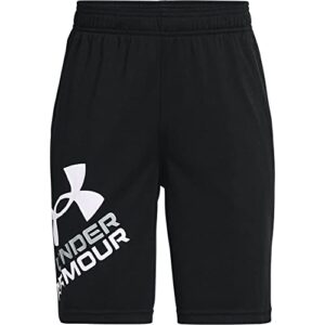 under armour boys prototype 2.0 logo shorts , black (001)/white , youth small