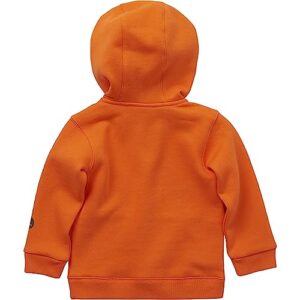 Carhartt Boys' Long-Sleeve Half-Zip Hooded Sweatshirt, Exotic Orange, 3T