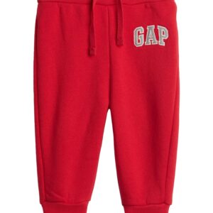 GAP Baby Boys Logo Pull-on Joggers Sweatpants, Red Wagon, 6-12 Months US