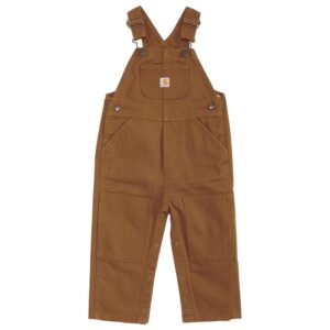 carhartt baby-boys infant washed duck bib overall, brown, 24 mo.