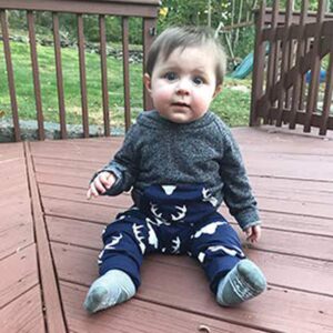 oklady Fall Toddler Baby Boy Clothes Deer Long Sleeve Hoodie Tops Sweatsuit Pants Winter Outfit Set(18-24 Months)