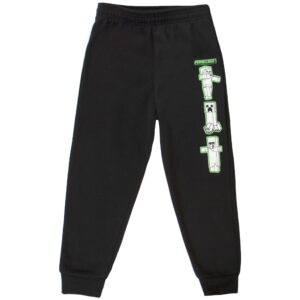 Minecraft Boys 2 Piece Fleece Pants Sets, Pullover Hoodie and Jogger Set for Boys (White, Size 4)