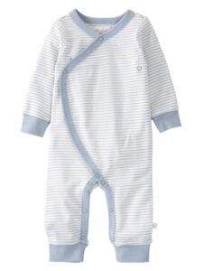 little planet by carter's unisex-baby organic cotton wrap sleep & play, seal blue stripes, 3 months