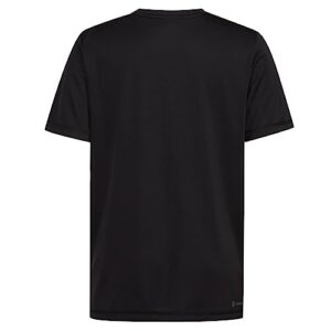 adidas Boys' Big Moisture-Wicking Athletic T-Shirt Gradient BoS Logo Short Sleeve, Black (New)