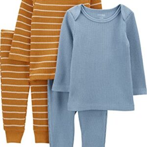 Simple Joys by Carter's Baby Boys' 4-Piece Textured Set, Gold/Blue, 3-6 Months