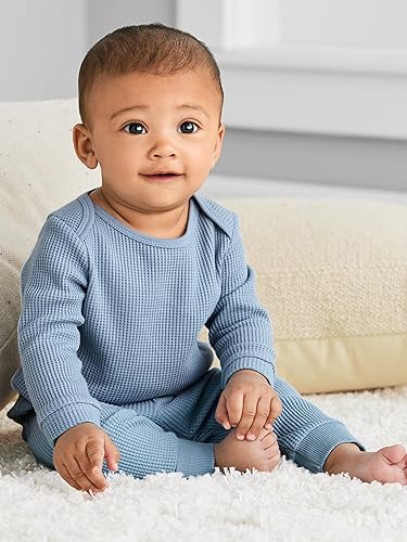 Simple Joys by Carter's Baby Boys' 4-Piece Textured Set, Gold/Blue, 3-6 Months