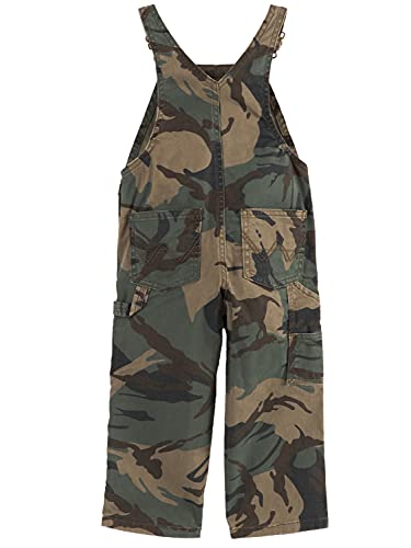 Wrangler Authentics Boys' Classic Denin Overall, Forest Night Camo, 4T