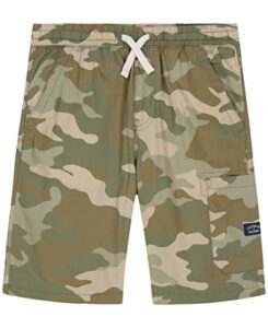 lucky brand boys' pull-on cargo shorts, drawstring closure, tea camo gc04, 5