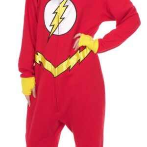 DC Comics The Flash Hooded One Piece Pajama (Adult Large)