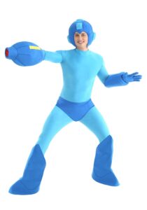 fun costumes men's capcom blue mega man costume, classic video game rockman cosplay x-large