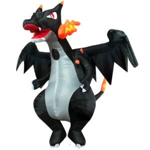 dinosaur costumes for adults, blow up dinosaur costume, inflatable costume, fire breathing evil dragon for party(charizard)