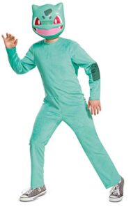 pokemon costume bulbasaur for kids, children's classic character outfit, child size medium (7-8) green