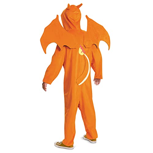 Disguise unisex adult Charizard for Adults, Deluxe Official Pokemon Halloween Sized Costumes, As Shown, Size Extra Large 50-52 US