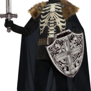 Party City Dark King Halloween Costume for Boys, Large (12-14), Includes Printed Shirt, Mask with Crown and Cape