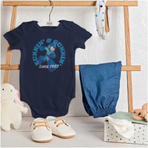 Brisco Brands Mega Man Video Game Runnin and Gunnin Baby Romper Boys or Girls